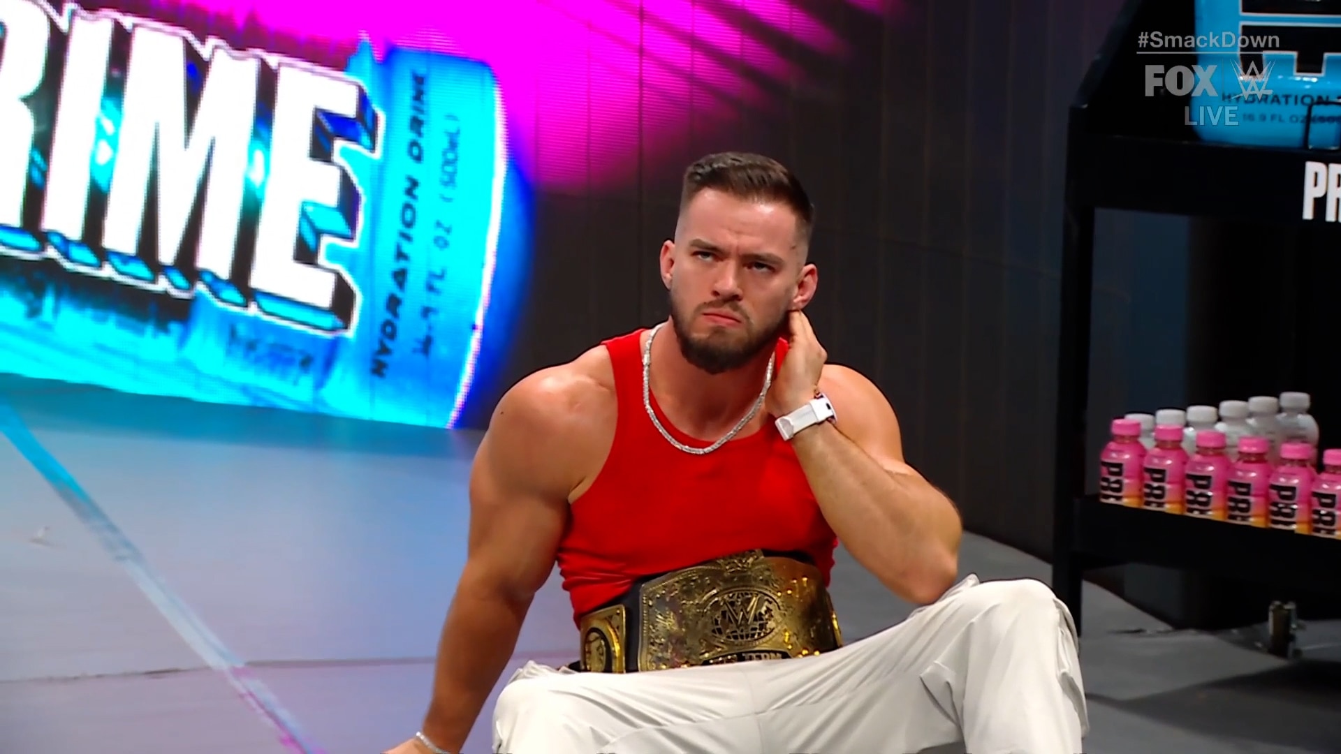 Grayson Waller pulls Austin Theory into harm’s way in match vs. Johnny ...